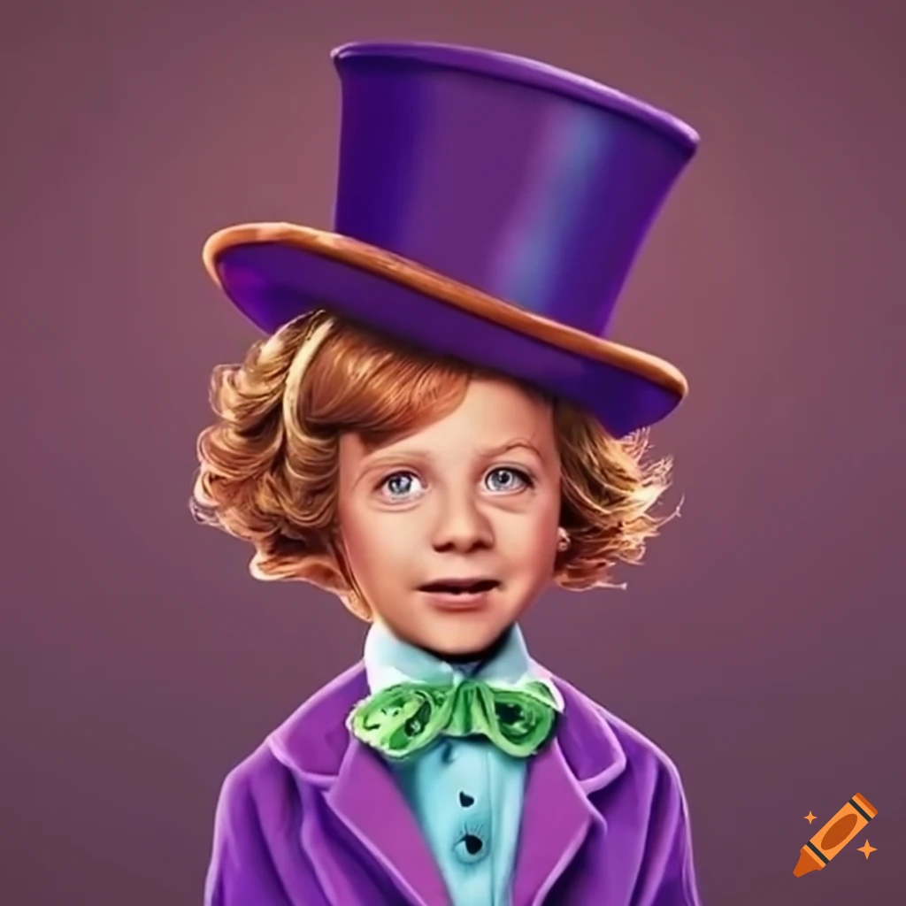 Willy wonka in a kids drawing style on Craiyon