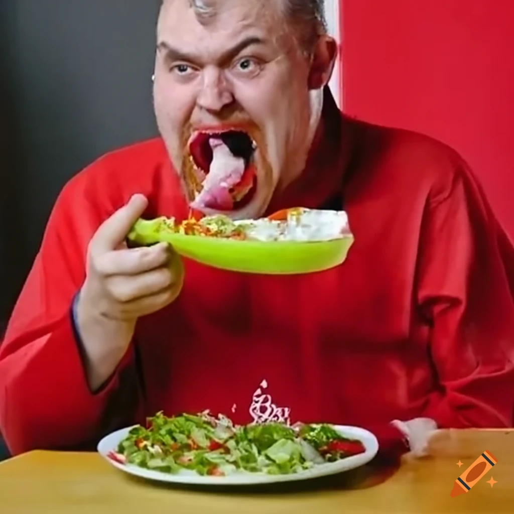 Unconventional person enjoying coca cola salad on Craiyon