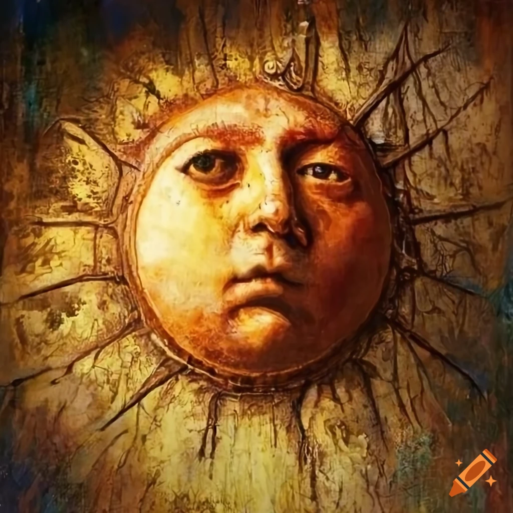 Medieval sun with light rays in the style of peter bruegel on Craiyon