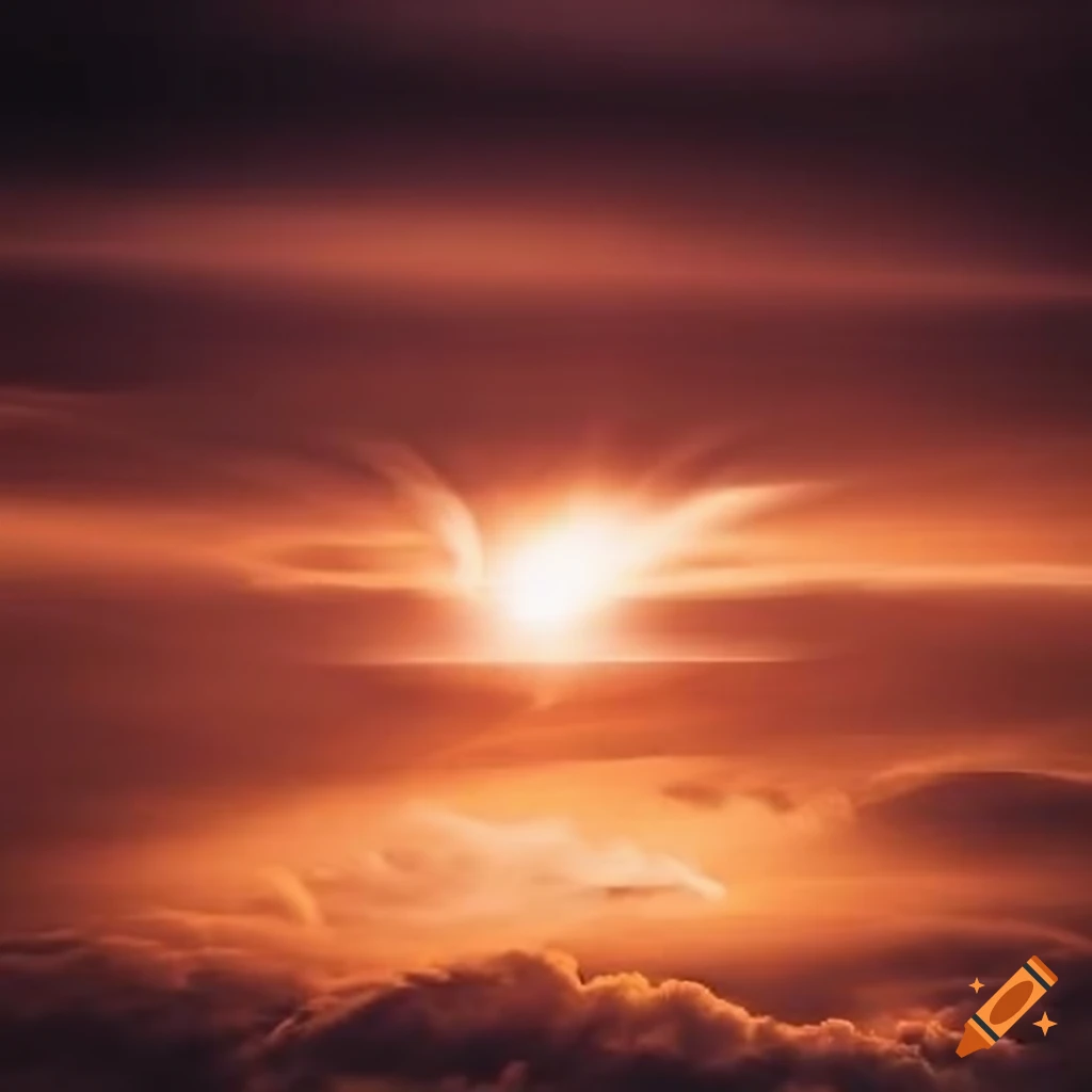 Parting clouds with light shining through on Craiyon