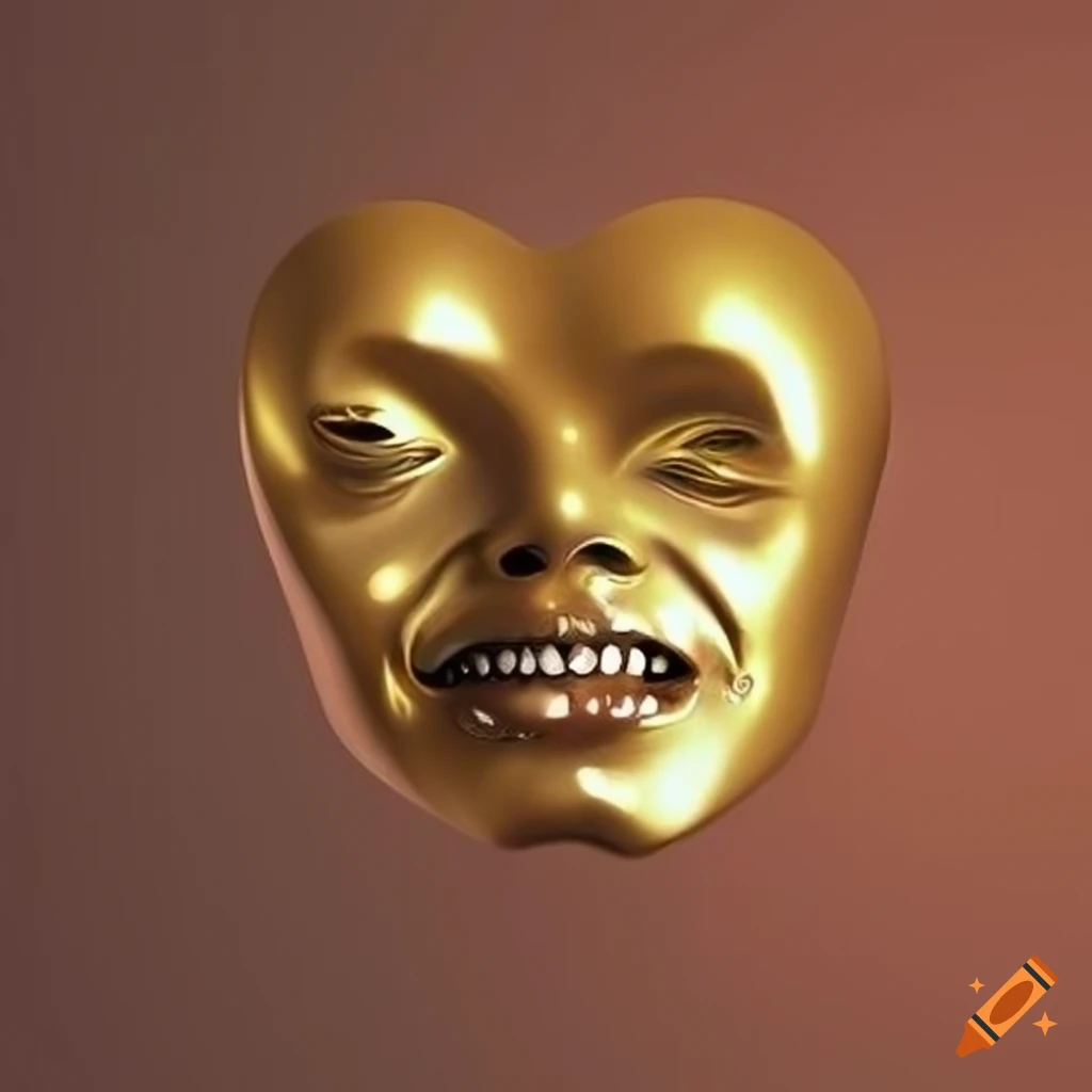 Abstract art with golden teeth in dreamy style on Craiyon