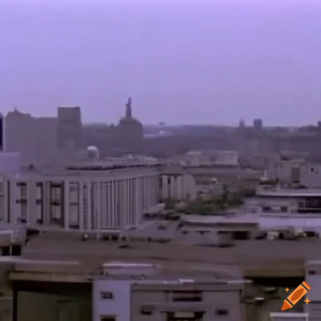 View of a small city in the 1990s in 1080p 4:3 footage on Craiyon