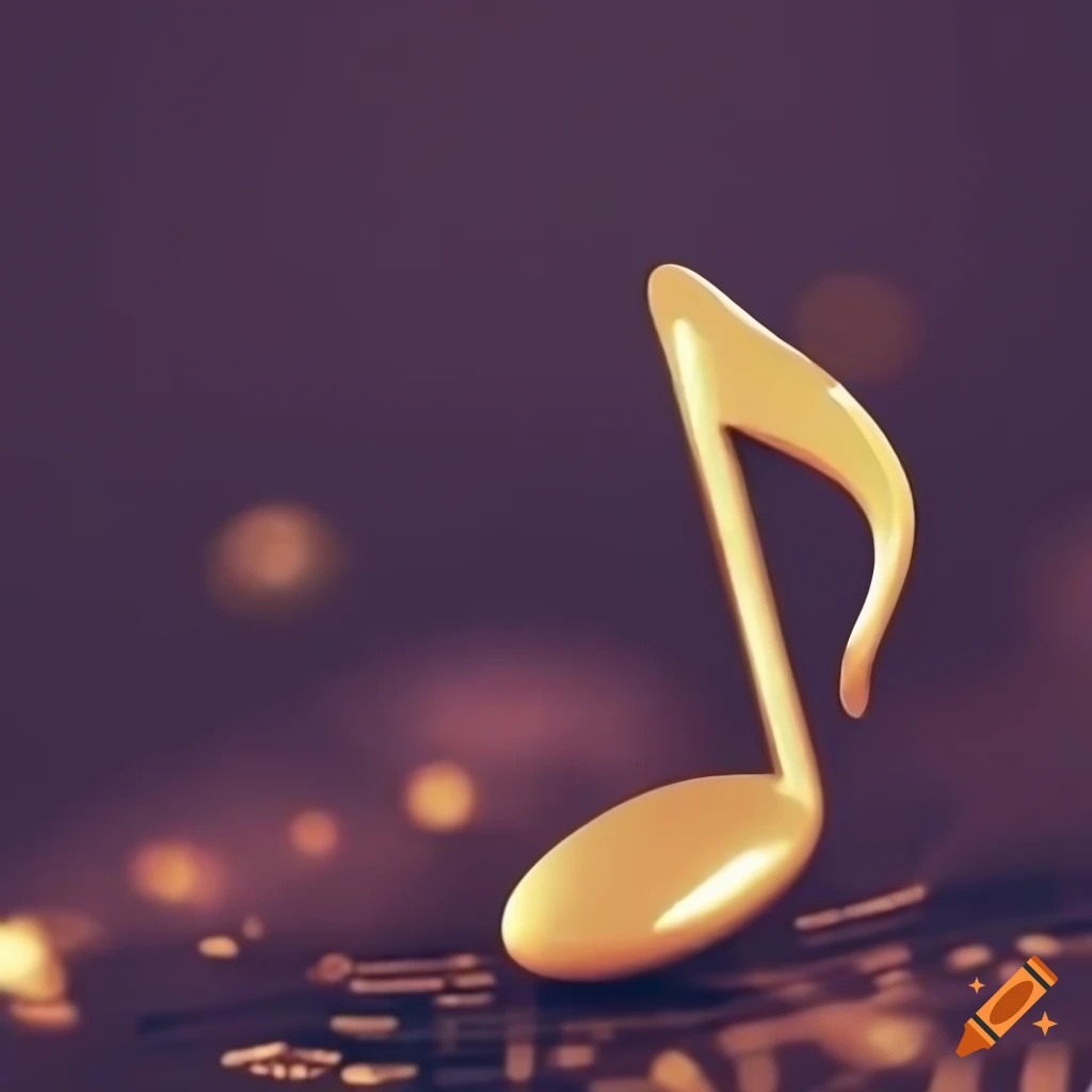 Golden music notes on a peaceful background on Craiyon