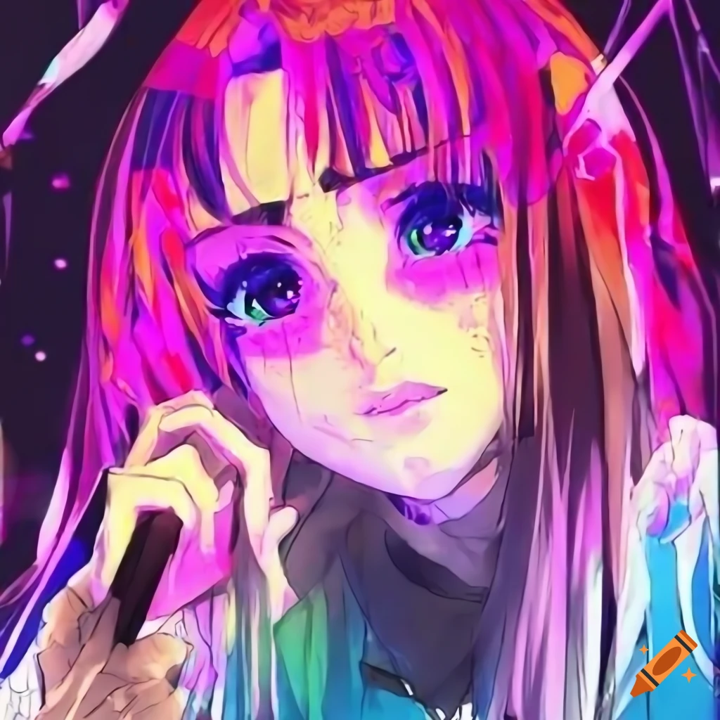 Anime album cover for breakcore music on Craiyon