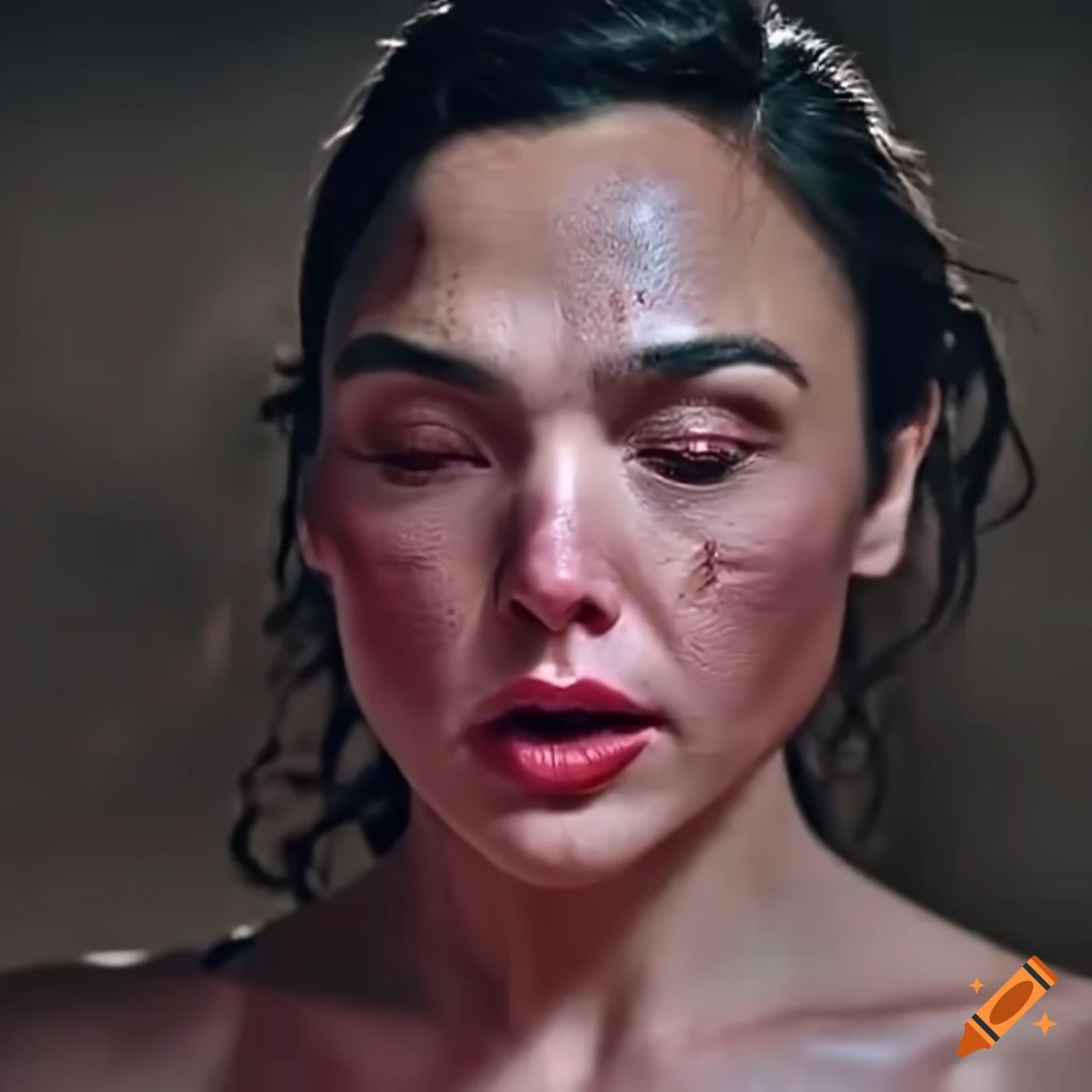 Bruised martial arts fighter in a movie fight scene on Craiyon