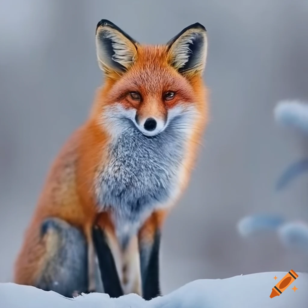 Winter fox on Craiyon