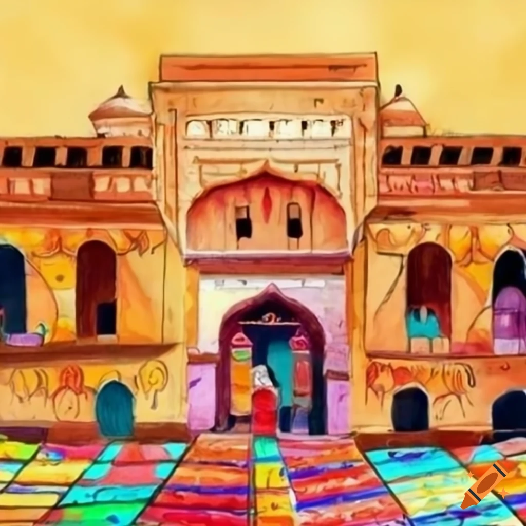 Vibrant colors and intricate details of rajasthani folk village by ...