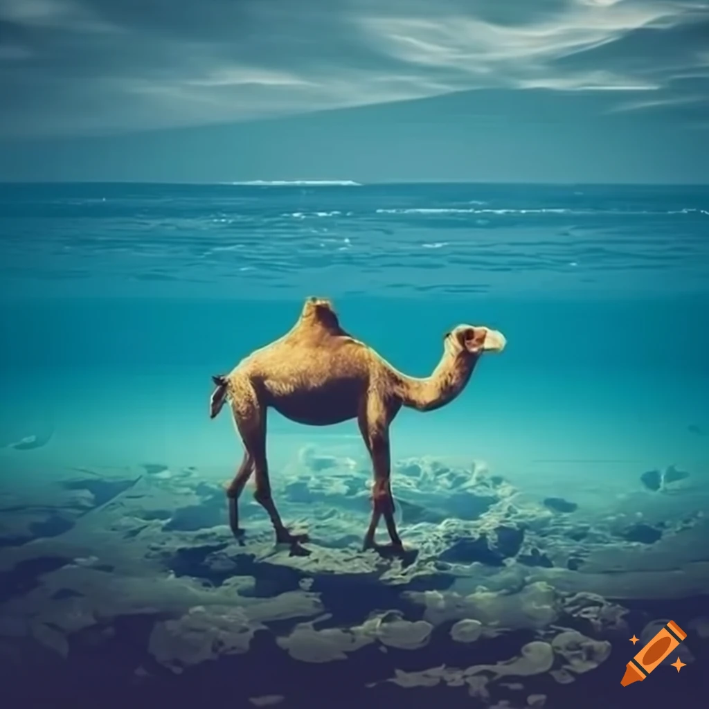 Camel in the ocean on Craiyon