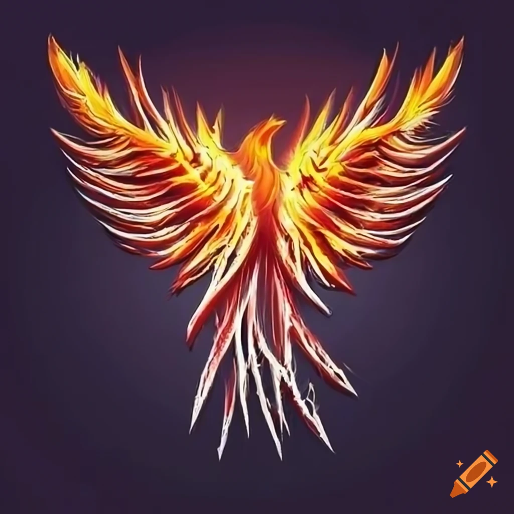 Phoenix logo made of lightning on Craiyon