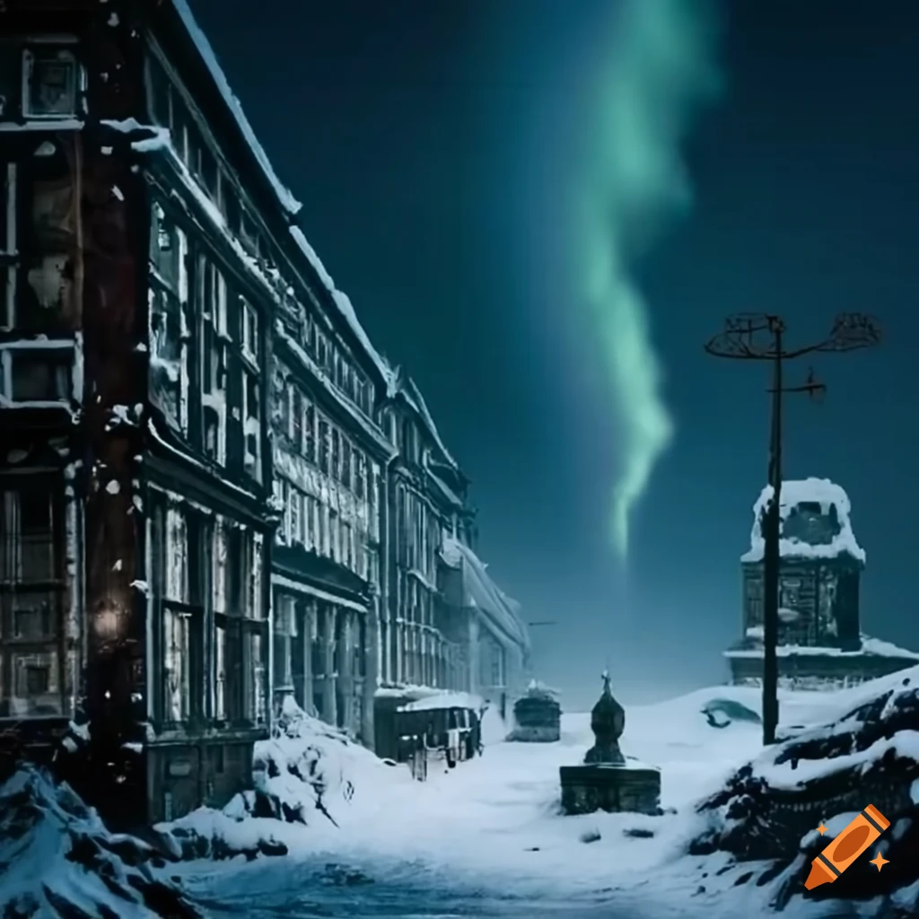 Victorian factory during blizzard on Craiyon