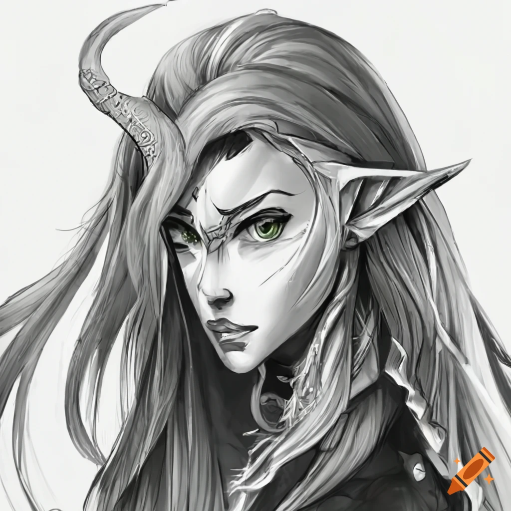 Artwork of an elf character from d&d on Craiyon