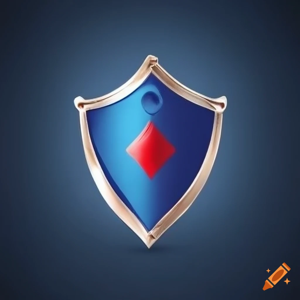 Blue and red shield logo for basketball on Craiyon