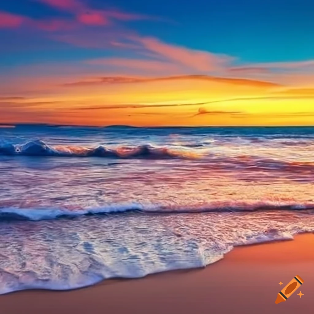 Colorful beach scenes on Craiyon