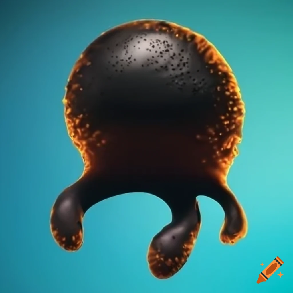 Cute character with black blob and X-shaped pupil eye on Craiyon