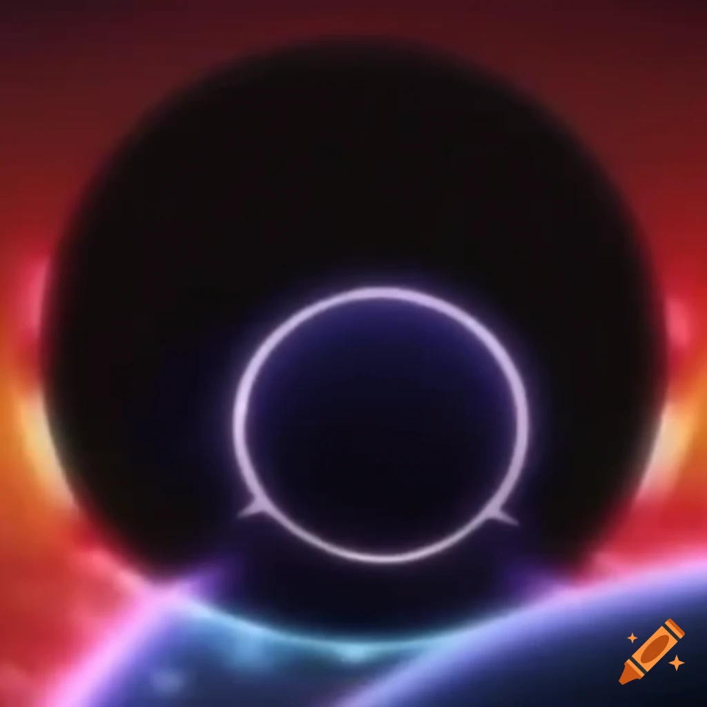 Shiny 3d dazzling eclipse with japanese text in anime style on Craiyon