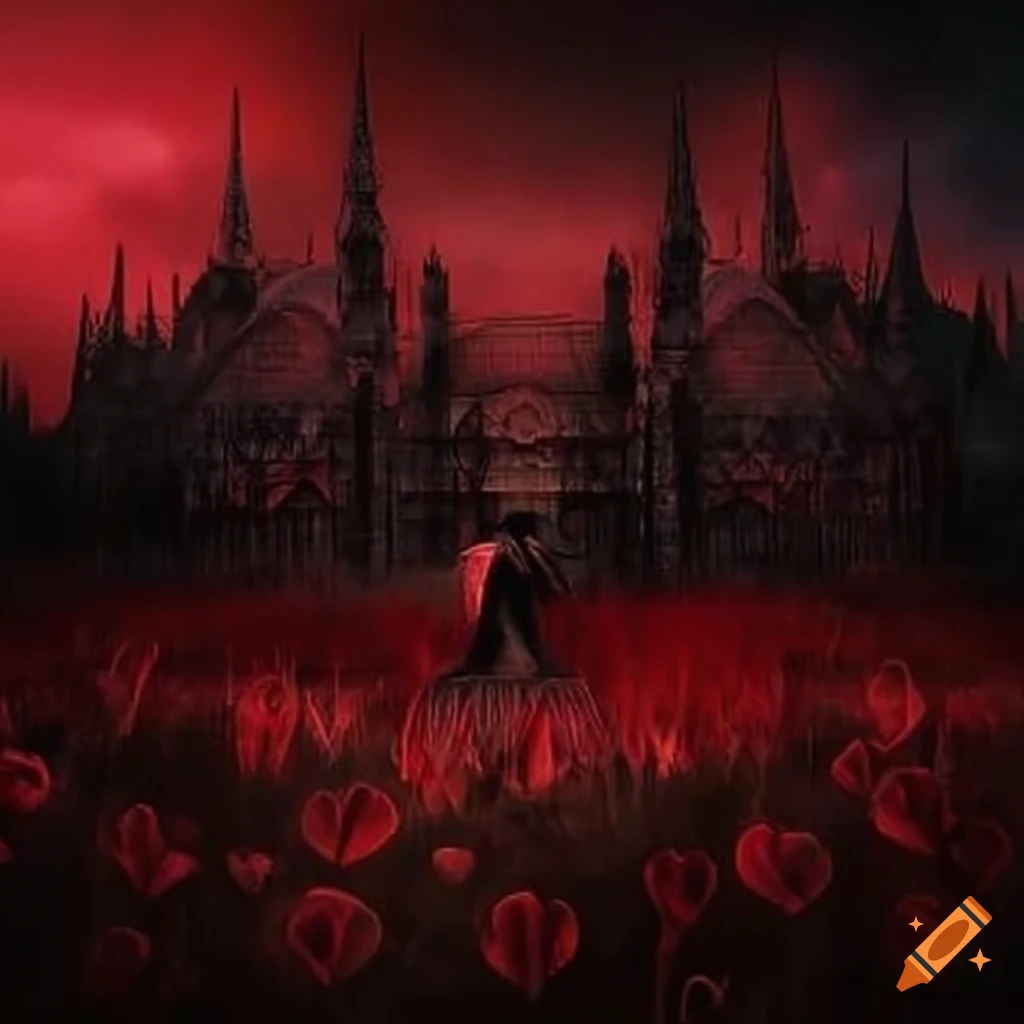 Gothic valentine's day field on Craiyon