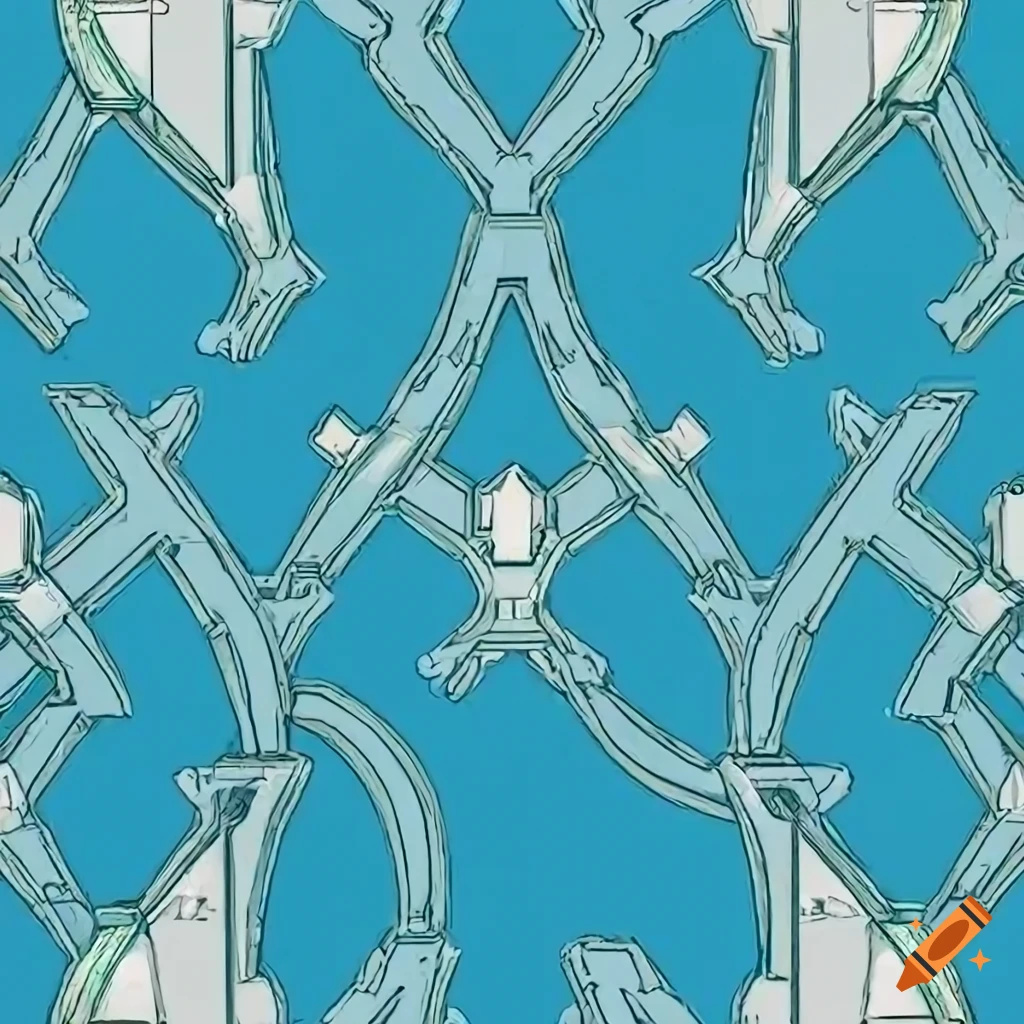 Moebius illustrated futuristic temple window seamless texture on Craiyon