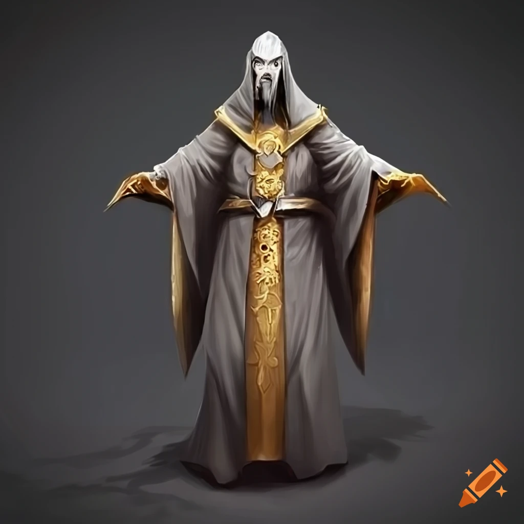 Benevolent lich priest in basic robes on Craiyon