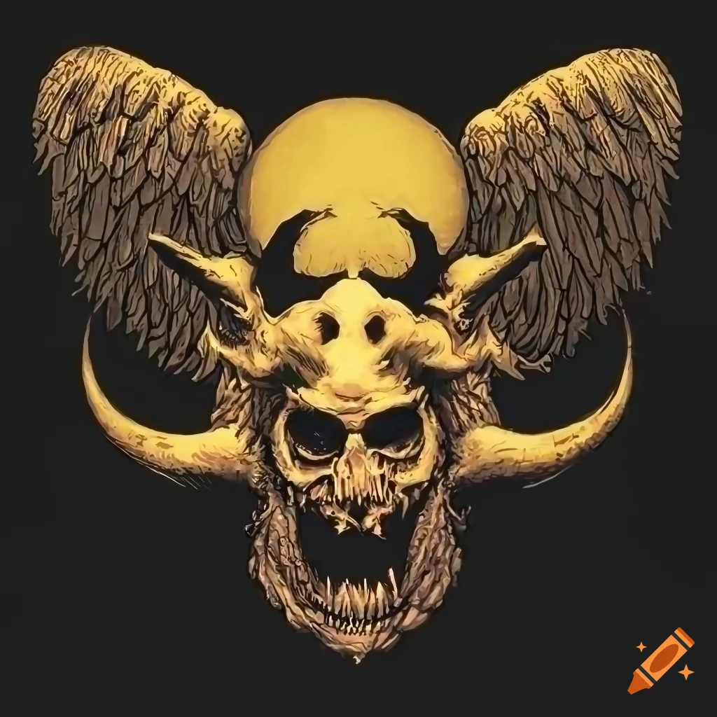 Black and yellow horned demonic angel apostle design inspired by ...