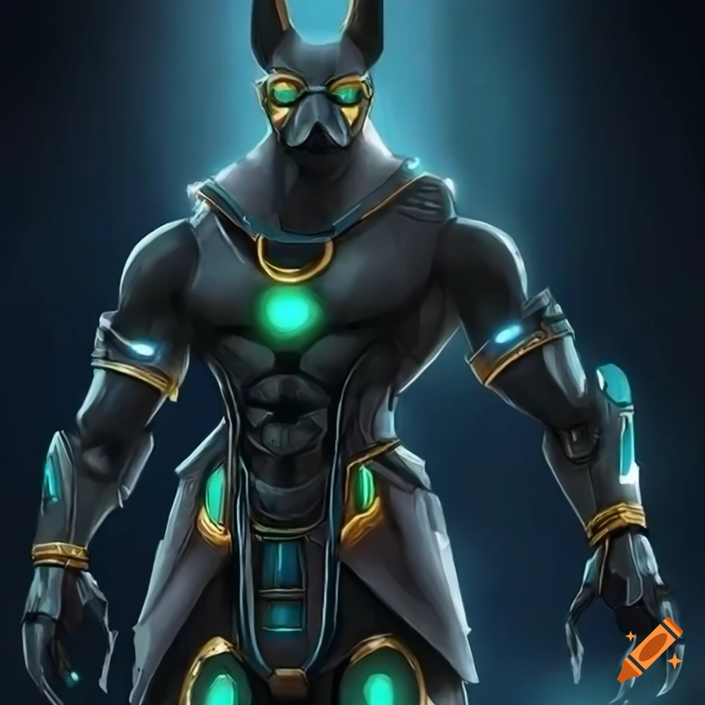 Futuristic anubis with advanced technology and protective armor for ...