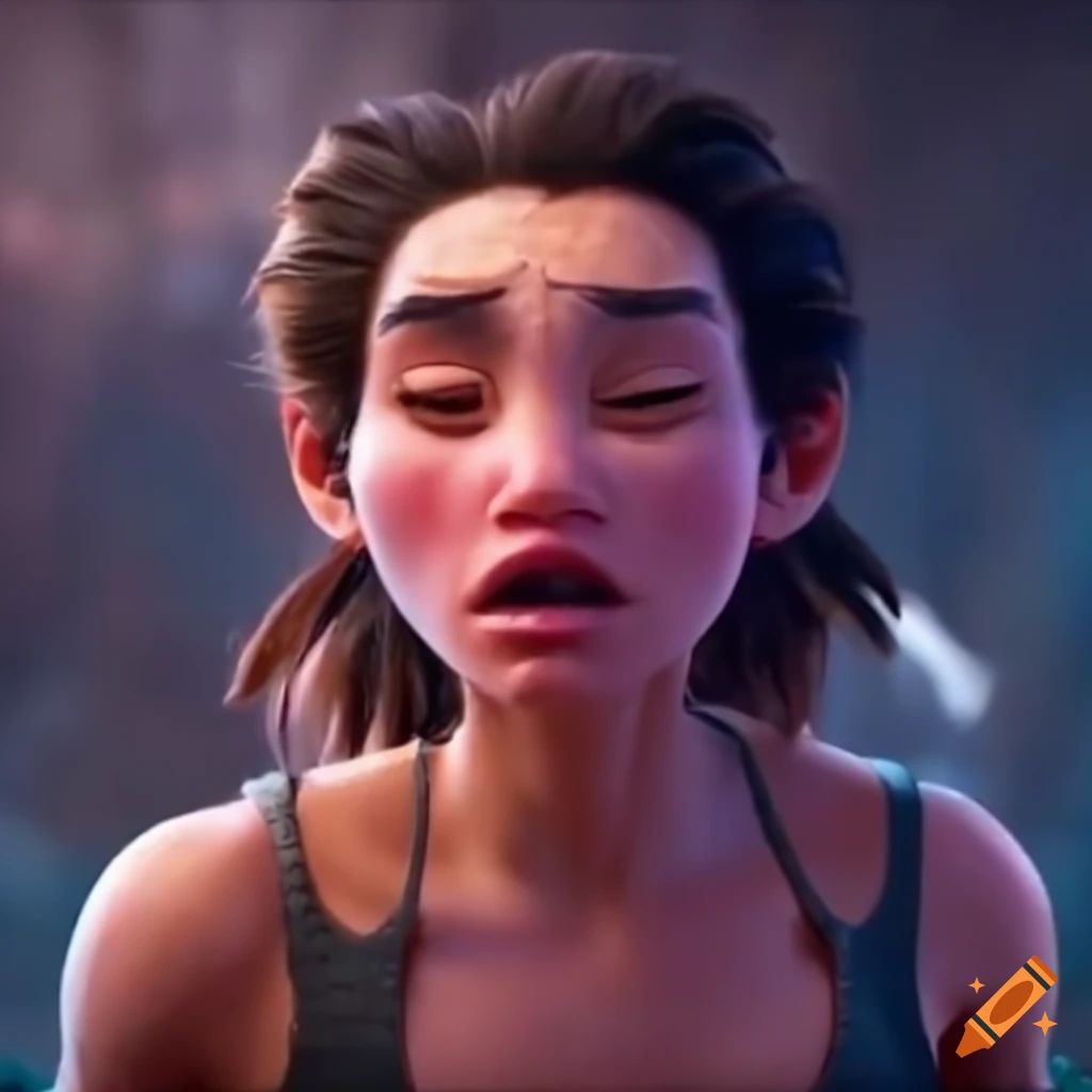 Disney character in a fighting pose with bruised face on Craiyon