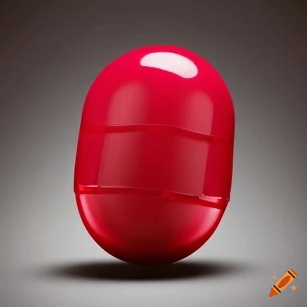 Red pill with a military uniform on Craiyon