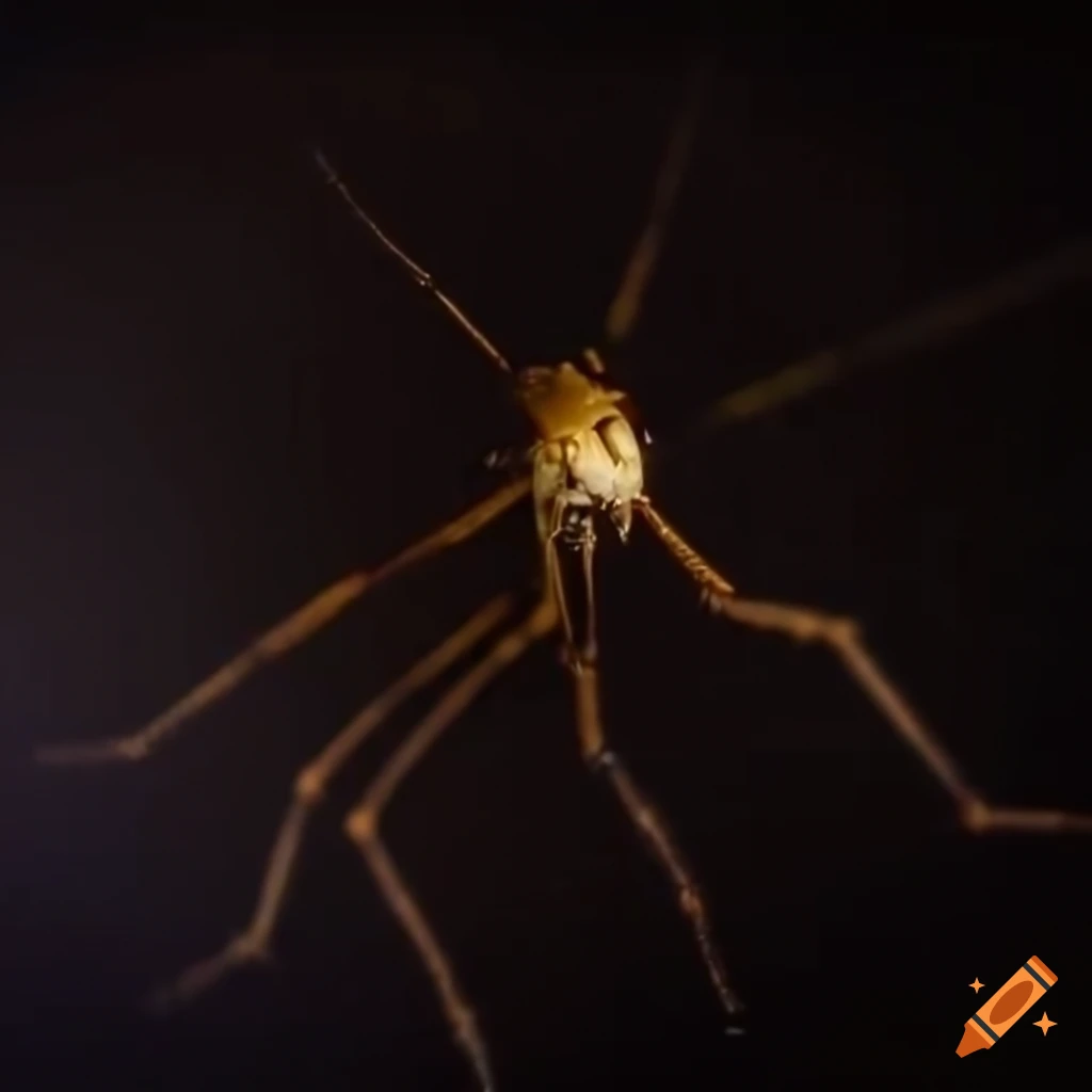 Surreal image of enormous insect legs with a gaping mouth in the center ...