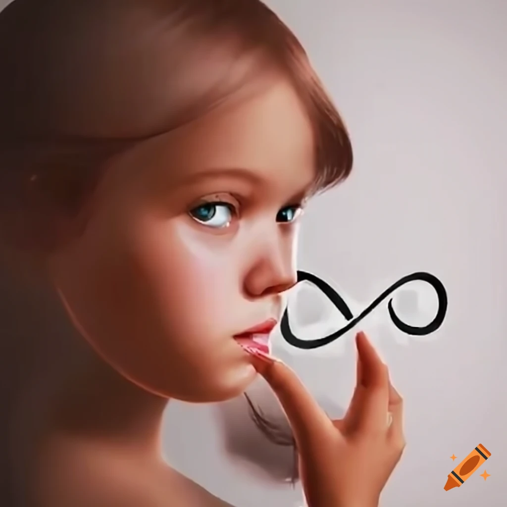 Girl drawing the infinity symbol on Craiyon