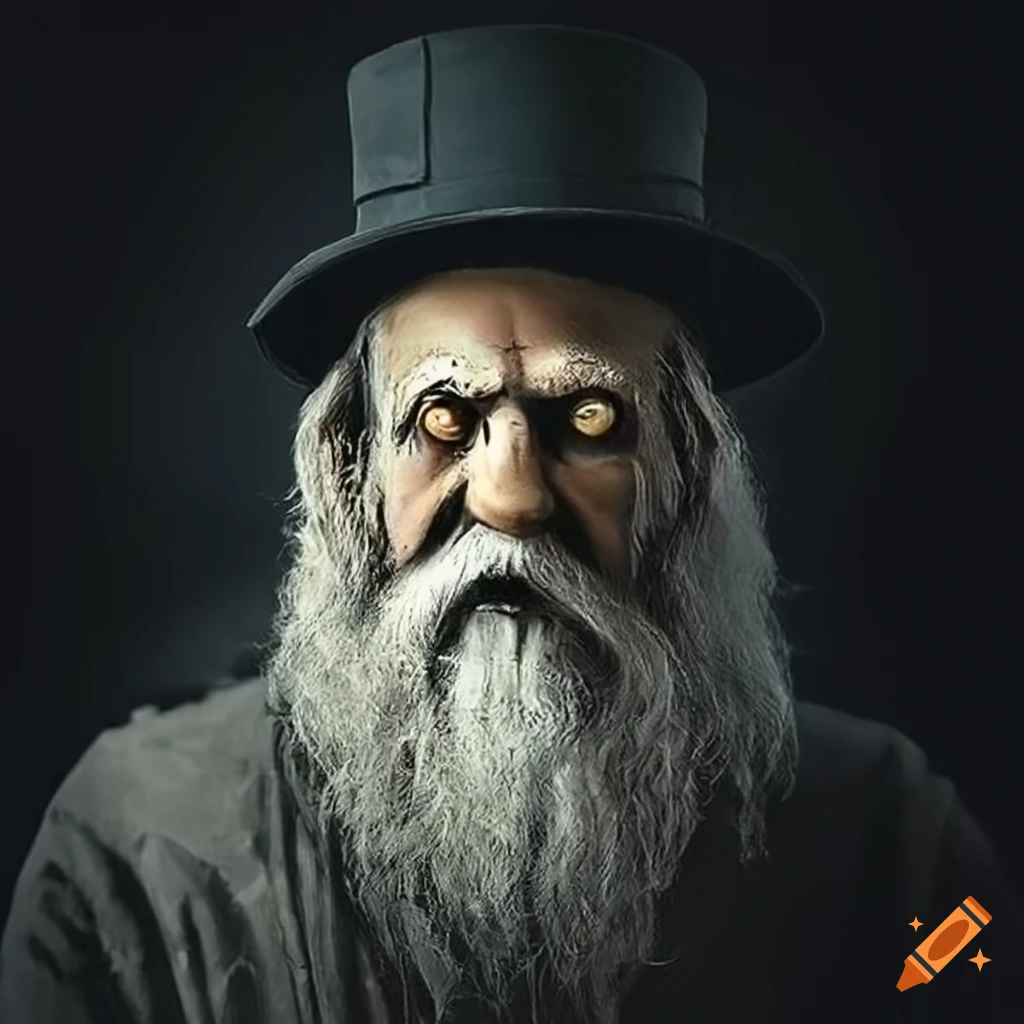 Ashkenazi rabbi with large white beard on Craiyon