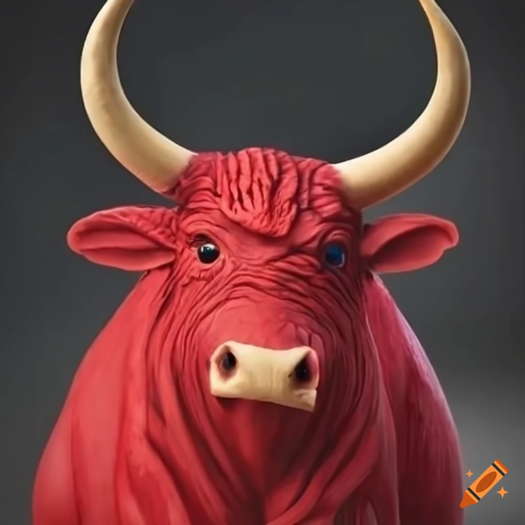 Dos arttoy de un toro y gallo de color rojo on Craiyon