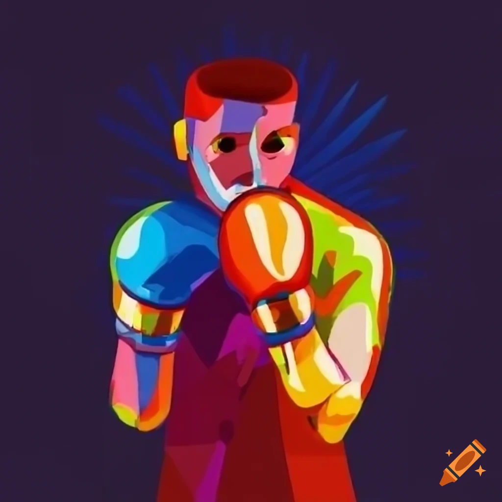 Colorful abstract boxing match on Craiyon