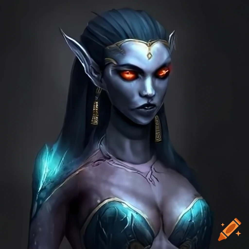 Futuristic egyptian dark elf for video game on Craiyon