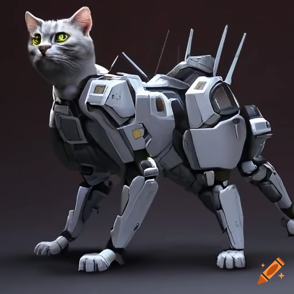 Mecha cat on Craiyon