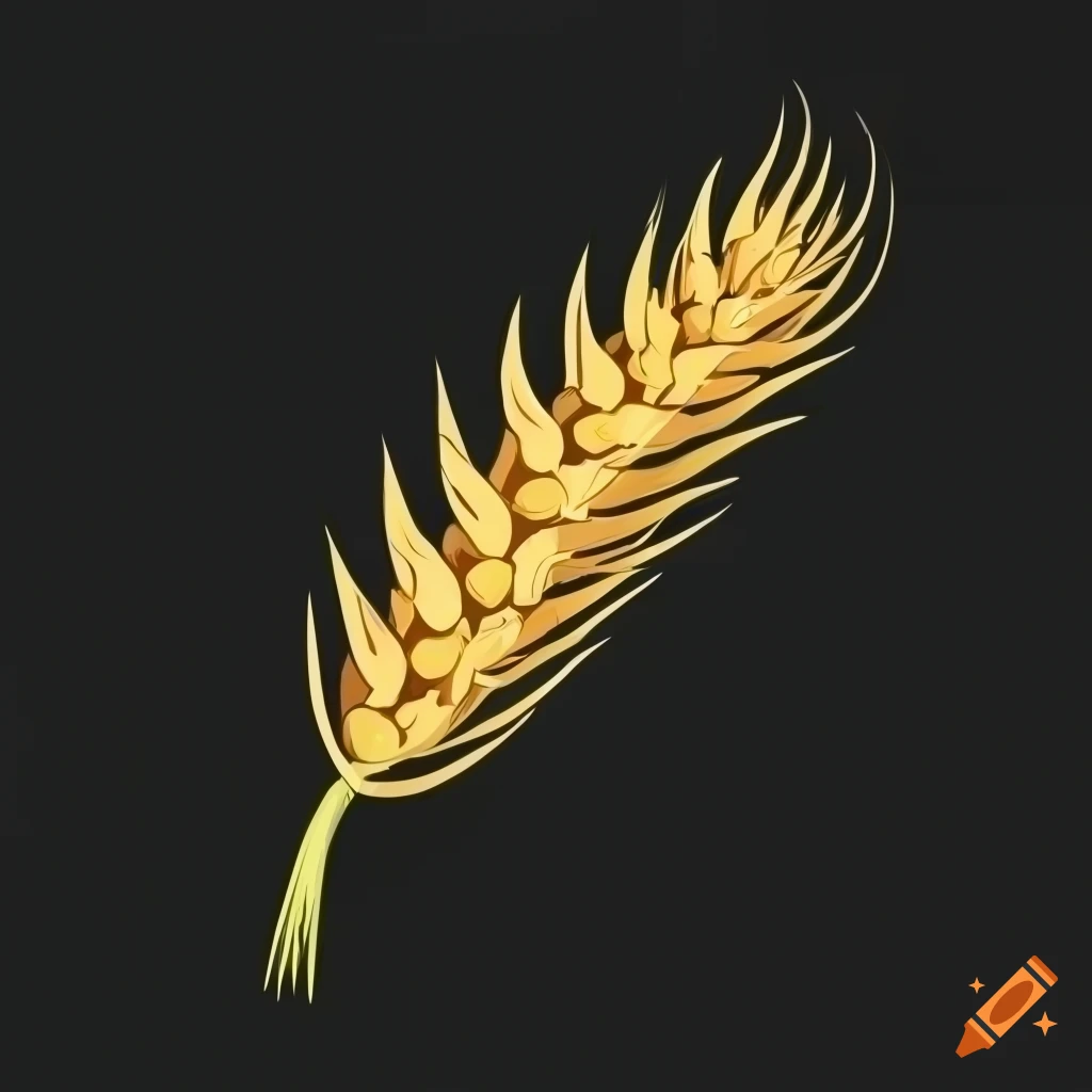 Cartoon barley in vector art style on black background on Craiyon