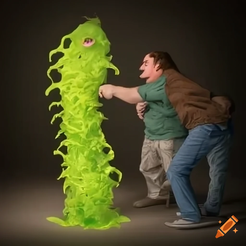 Seaweed monster man battling peter griffin on Craiyon