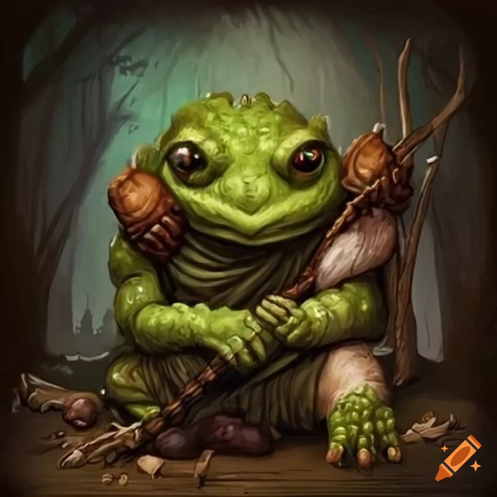Humanoid toad druid d&d character on Craiyon
