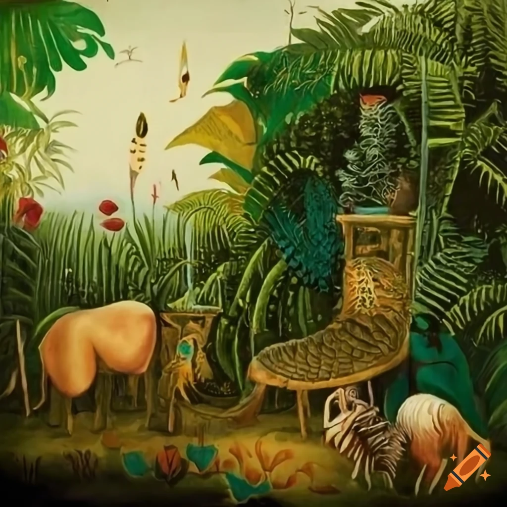 Jungle urbaine painting by the douanier rousseau on Craiyon