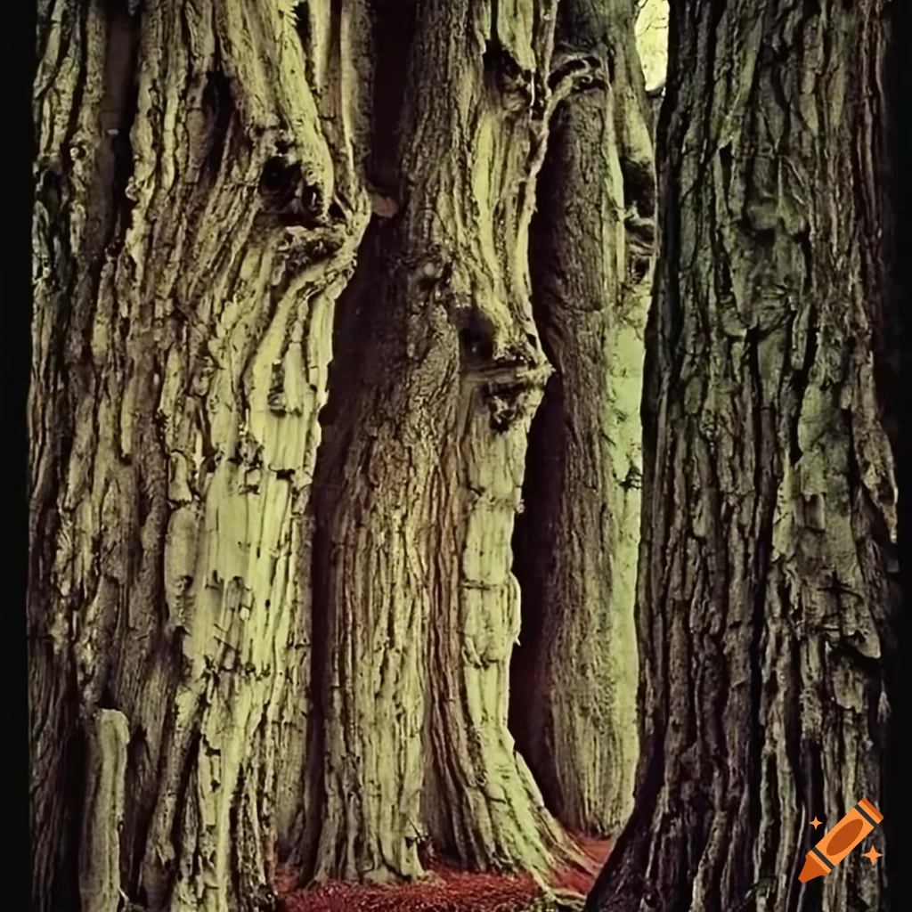 Massive wall of intertwined living trees in a vhs photo on Craiyon