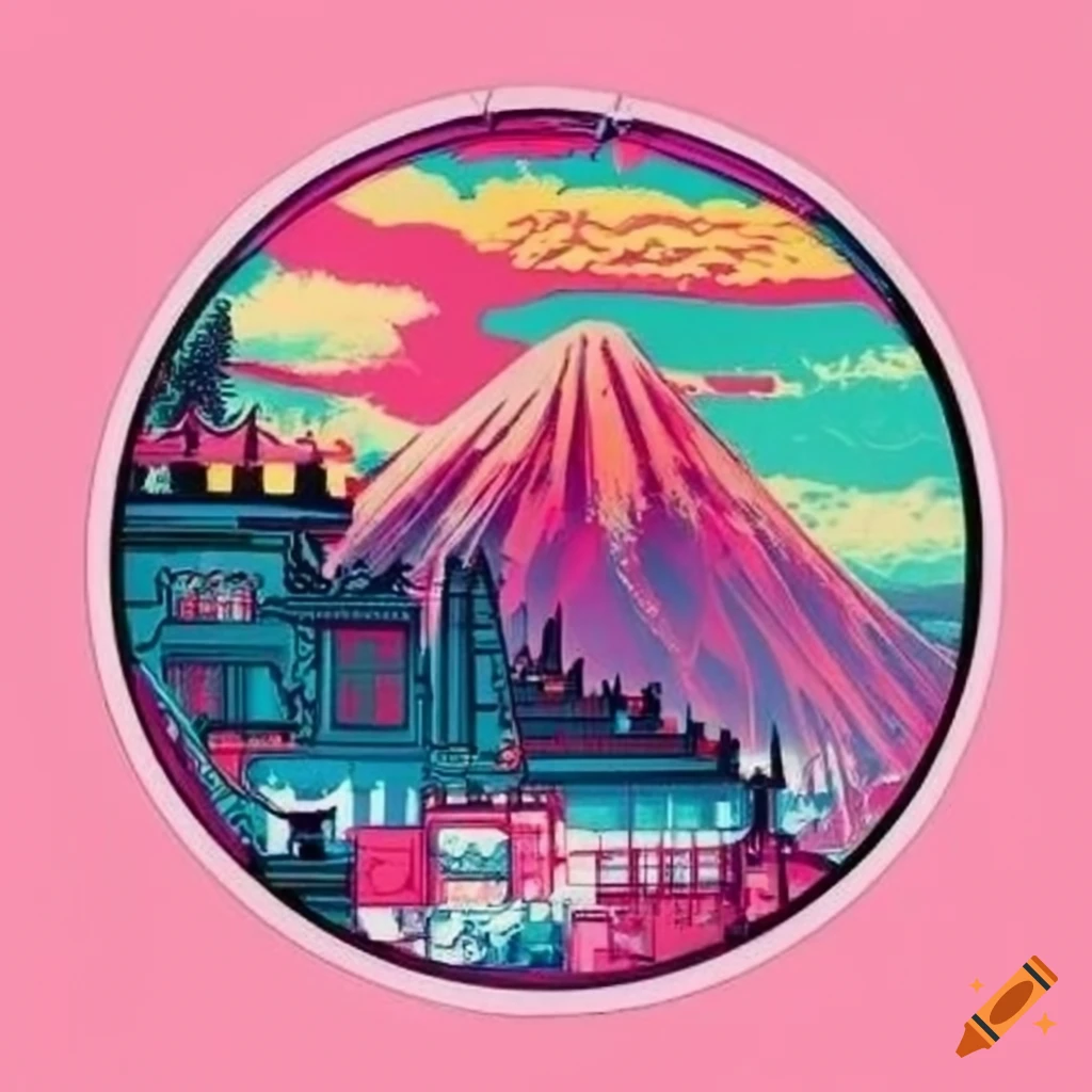 Retro cool japan sticker design on Craiyon