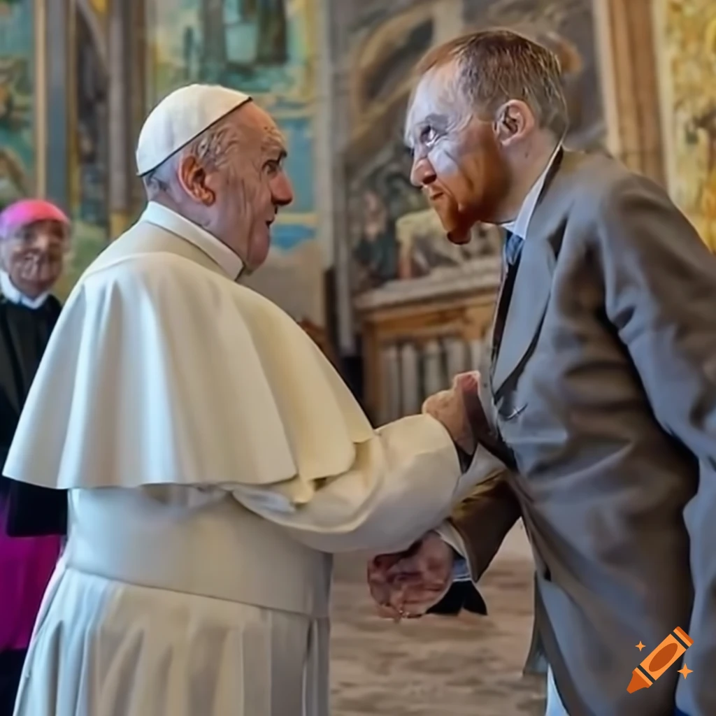 Pope francis meeting van gogh in the vatican for his award on Craiyon