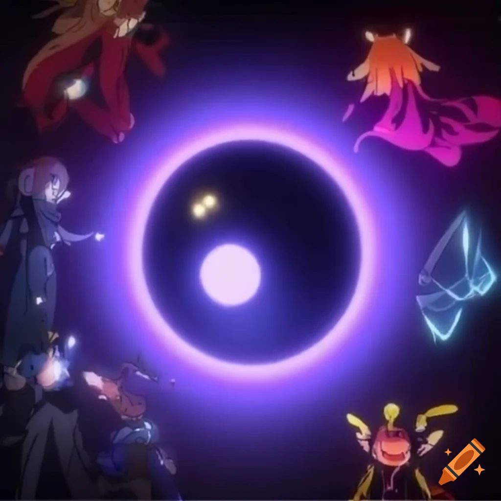 Shiny 3d dazzling eclipse anime with japanese text from the 2000s on ...