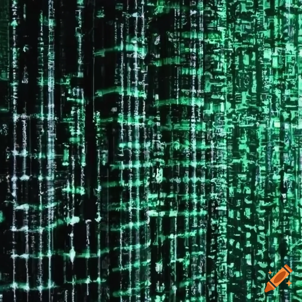 Code waterfall in matrix style on Craiyon