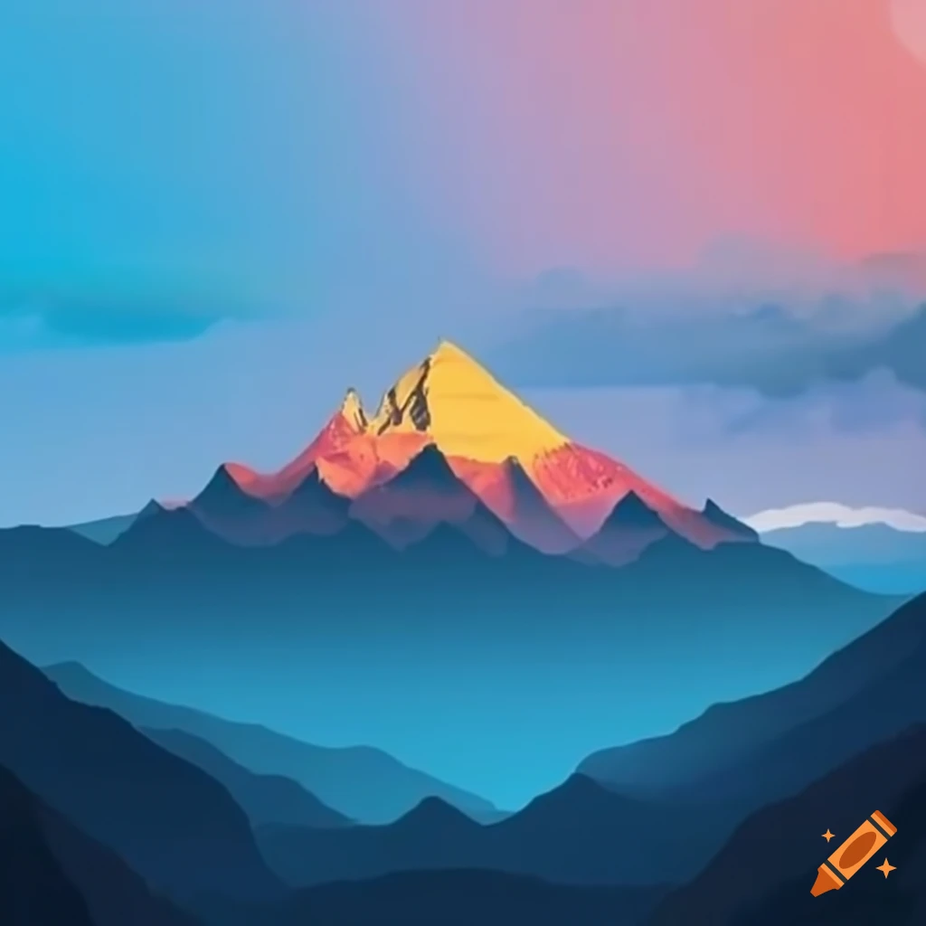 Scenic view of a mountain landscape on Craiyon