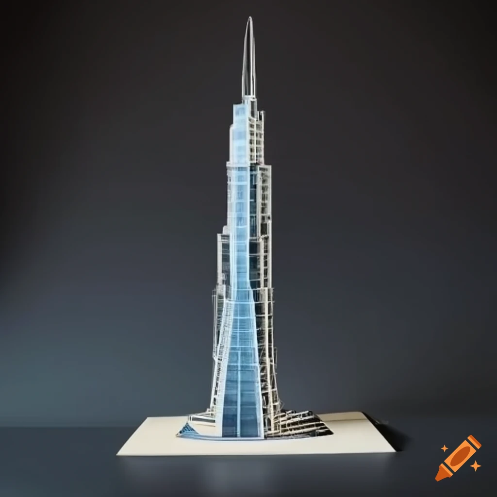 Futuristic tall skyscraper model on Craiyon