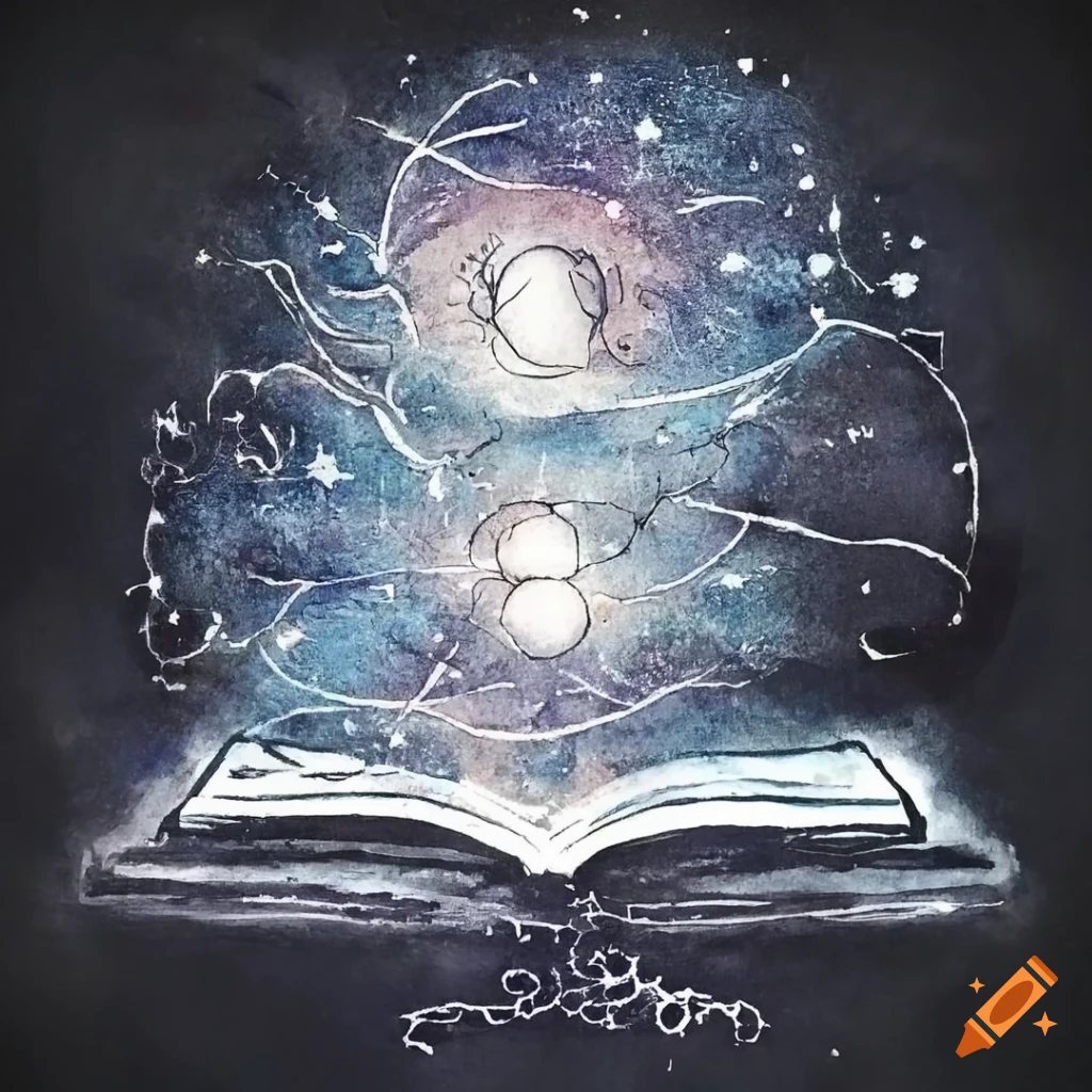 Hand-drawn glowing book symbolizing wisdom and knowledge on Craiyon