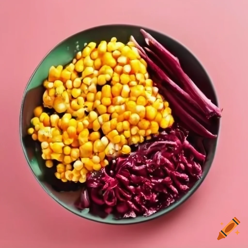 Plate of beets and corn on Craiyon