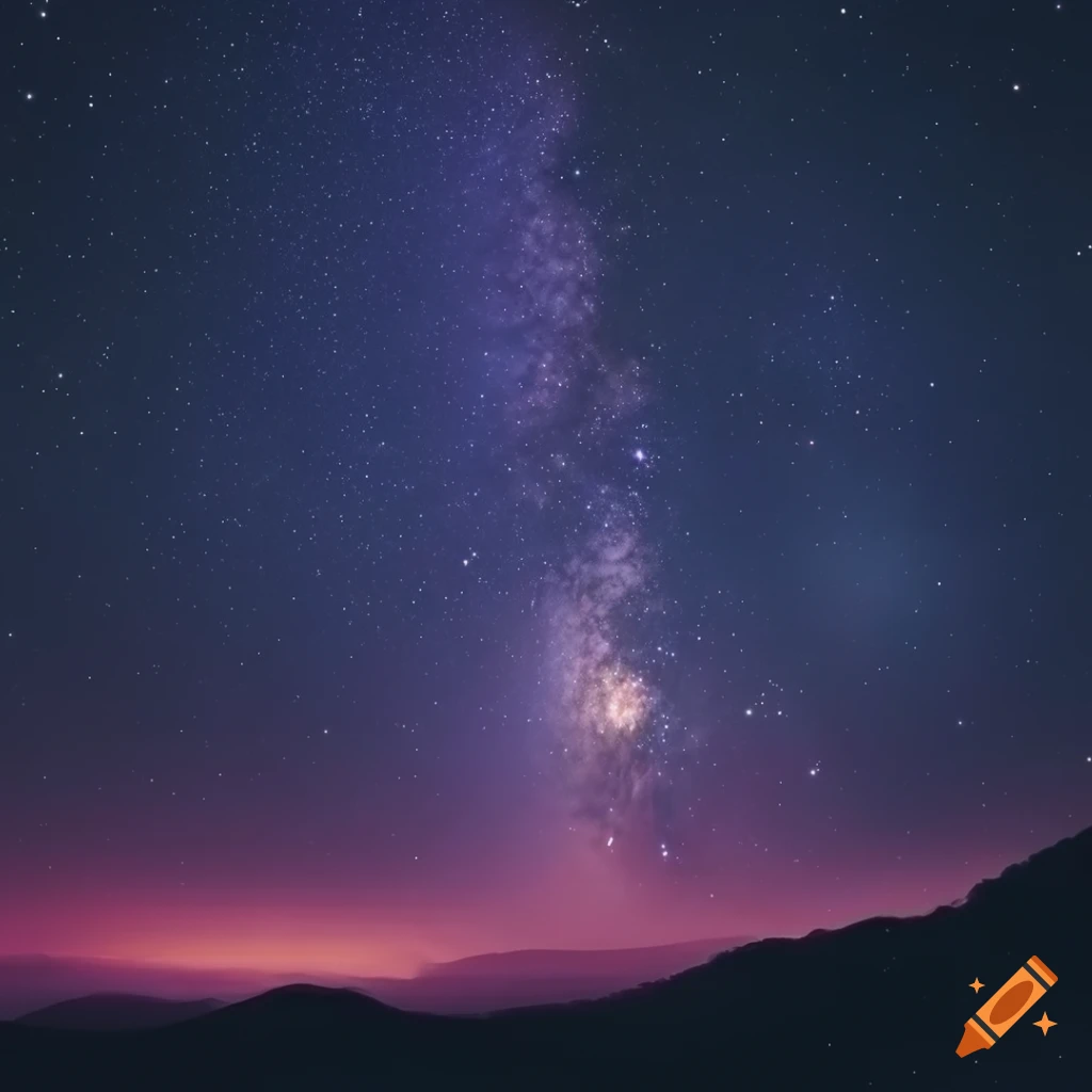 Starry night sky wallpaper in high definition on Craiyon