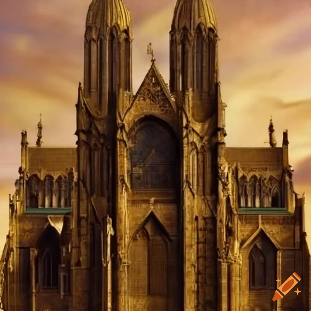 Divine medieval cathedral in a fantasy setting on Craiyon