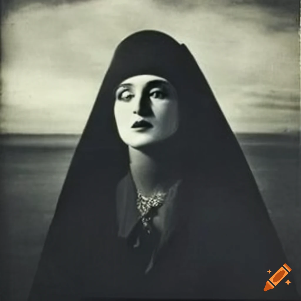 Surreal vintage photo of a female artist with dadaism influences on Craiyon