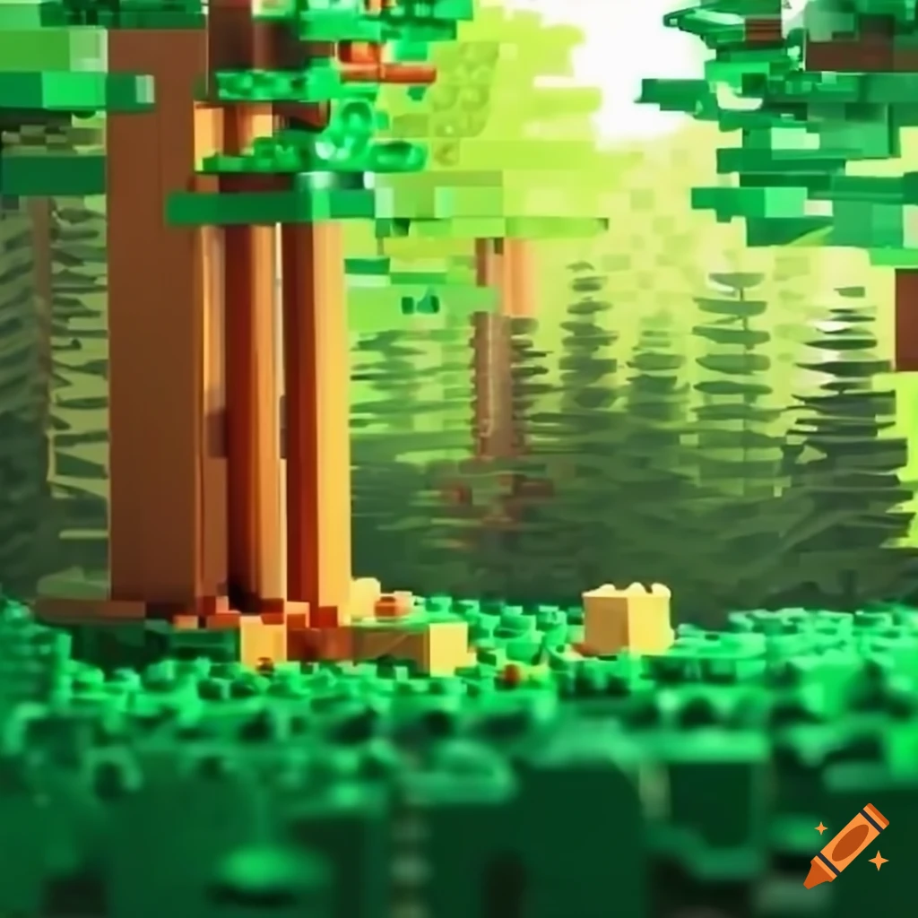 Lego forest background on Craiyon